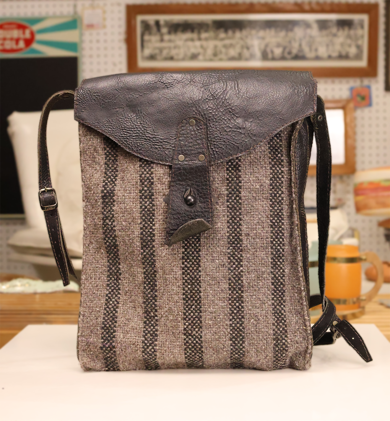 Handmade Leather & Wool Satchel – STARLAND Vintage & Unusual